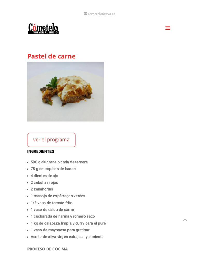 Pastel de Carne | PDF | Carne | Curry