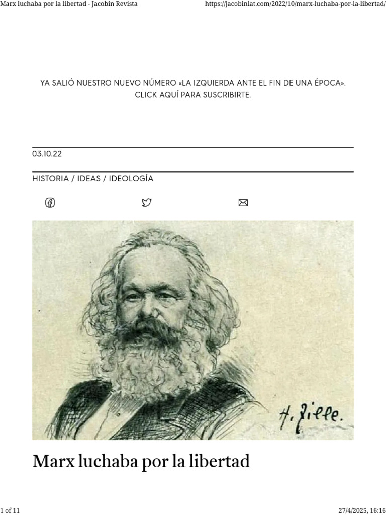 Marx y su lucha por la libertad | PDF | Esclavitud | Karl Marx