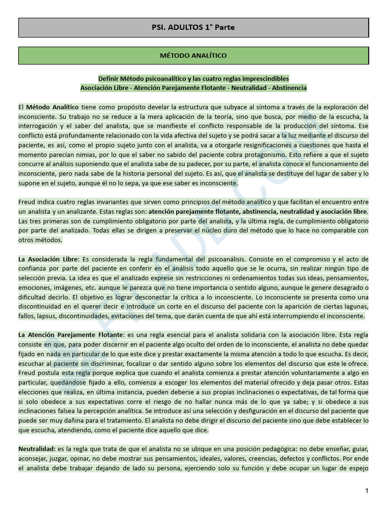 Adultos 1 Parcial | PDF | Psicoanálisis | Neurosis
