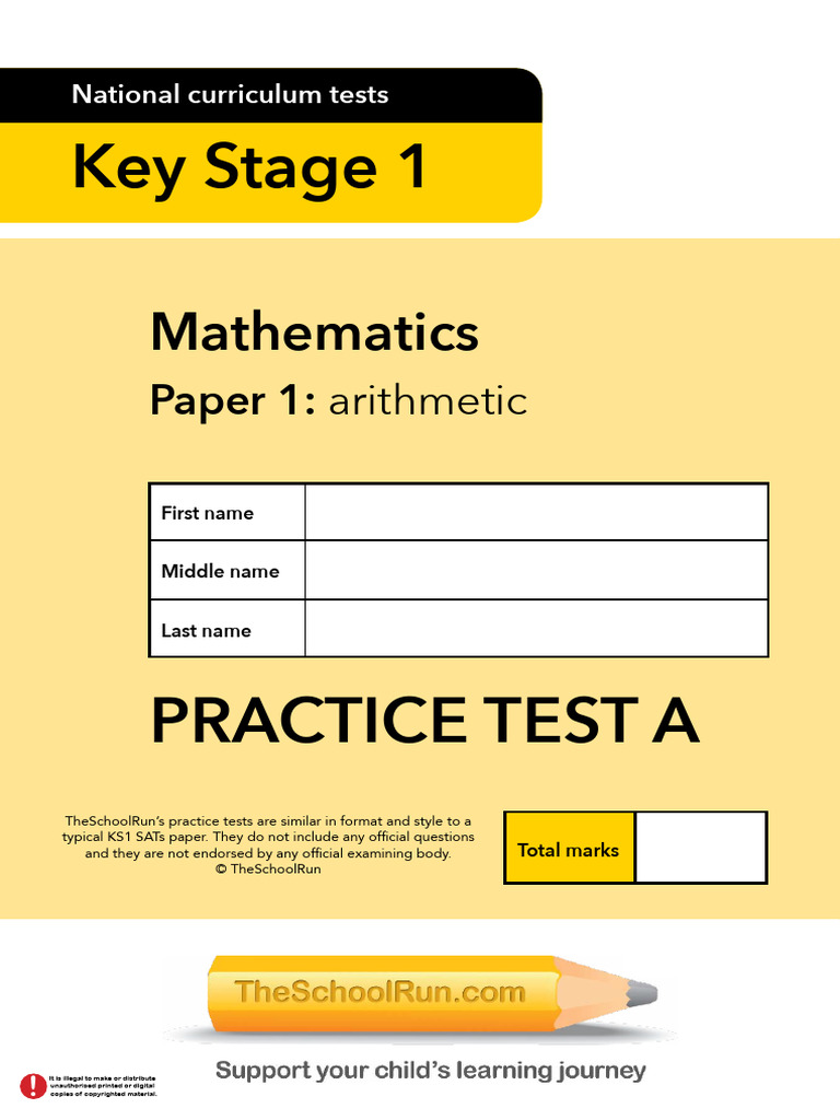 ks1 Sats Maths Paper A 0 | PDF | Mathematics