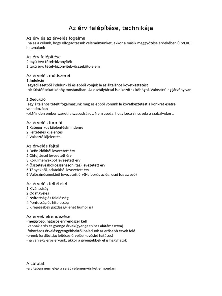 Az Érv Felépítése | PDF