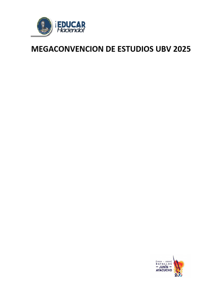 Megaconvención UBV 2025: Legado Chávez | PDF