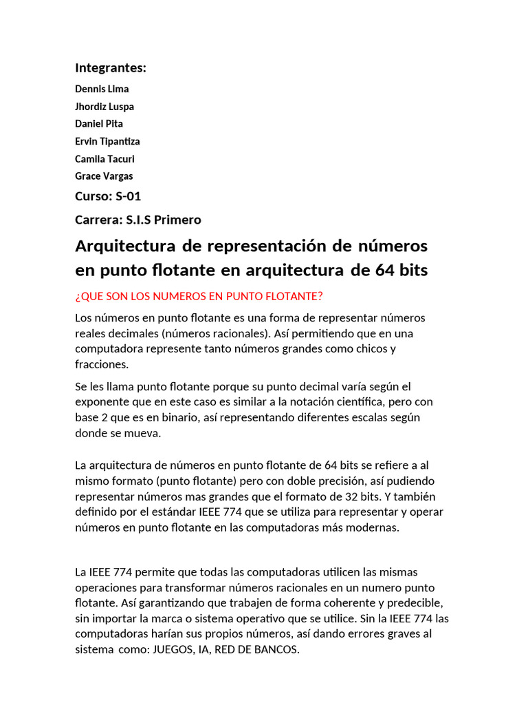 Matematicas Arquitectura 64 Bits | PDF