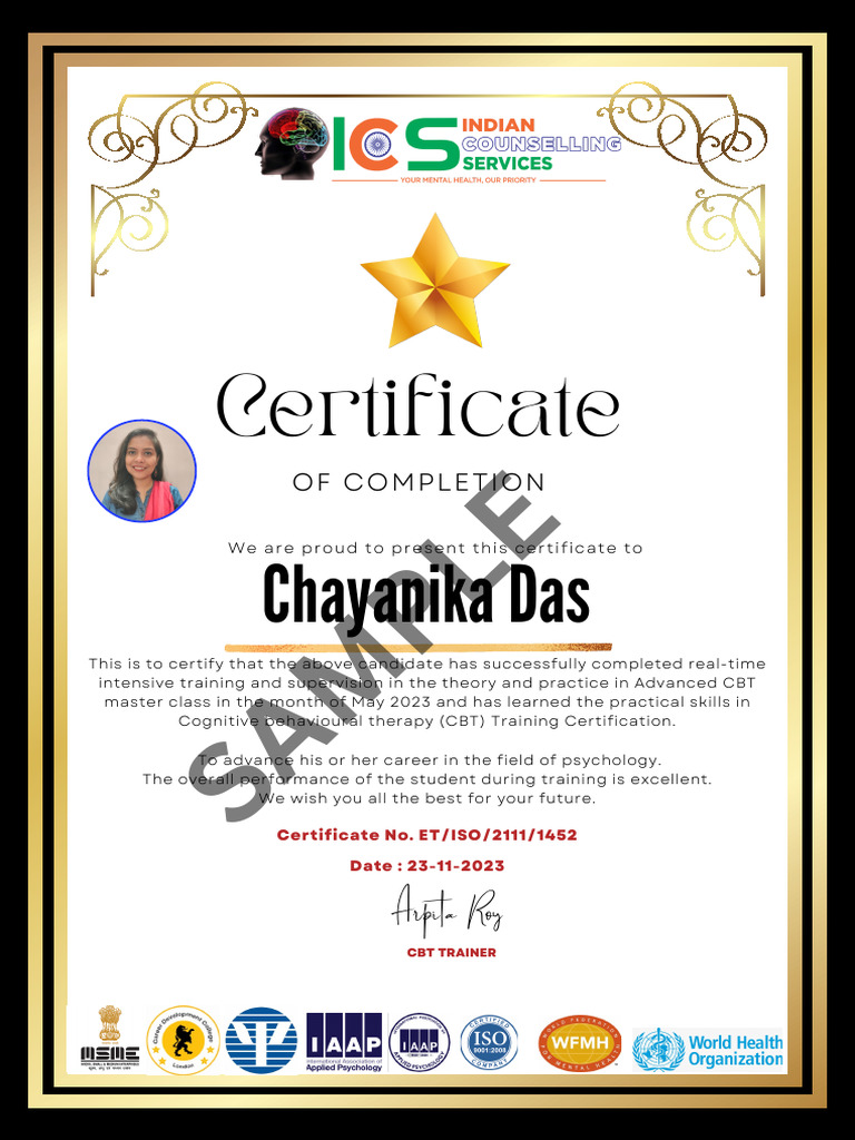 Cbt Sample Certificate | PDF