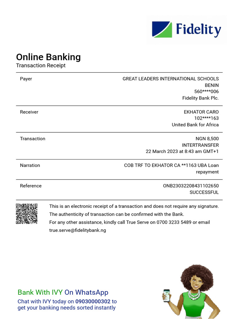 Online Banking Transaction Receipt | PDF