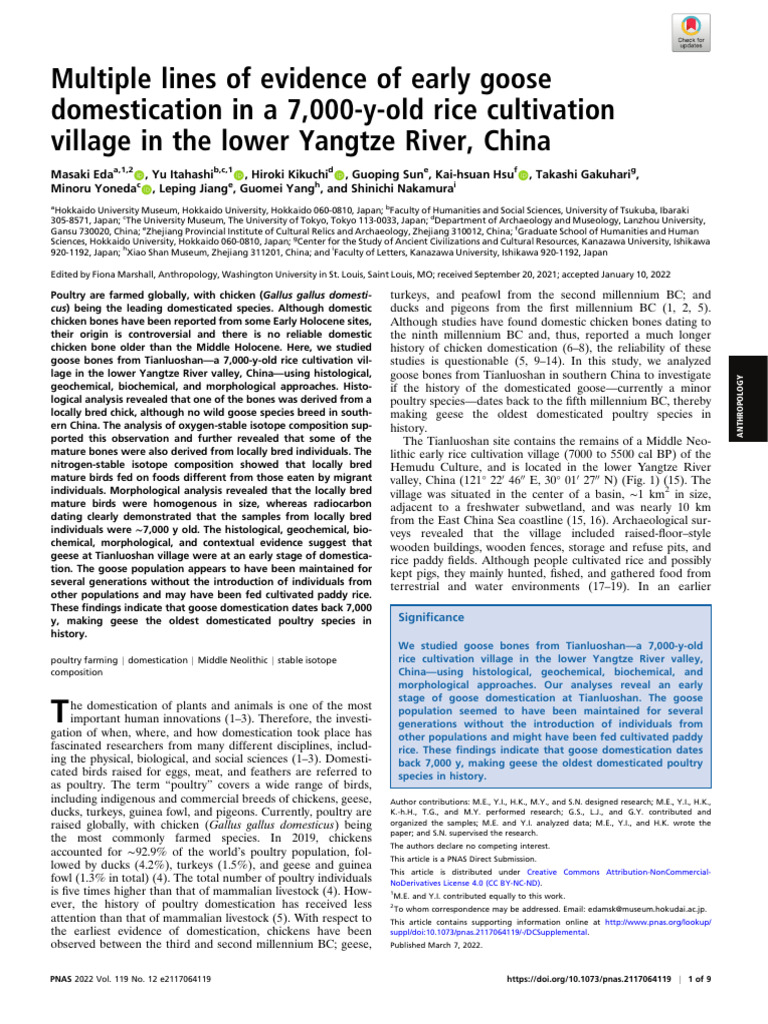 EDA. Multiple Lines of Evidence of Early Goose | PDF | Poultry | Chicken