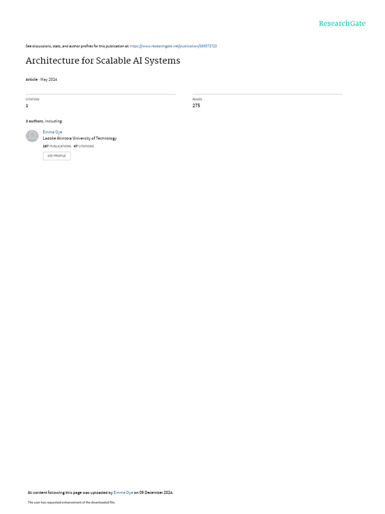 Architecture For Scalable A I Systems | PDF | Scalability | Artificial Intelligence