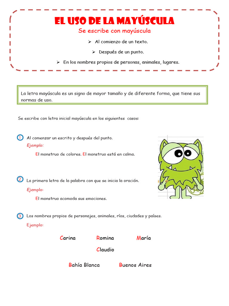 USO DE LA MAYÚSCULA | PDF | Caso de carta | Escritura