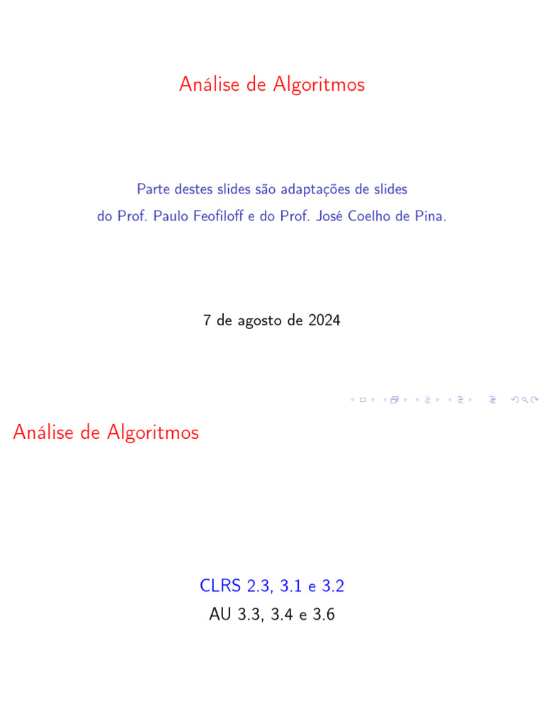 Análise de Algoritmos - Aula02 | PDF | Complexidade do tempo | Algoritmos e estruturas de dados