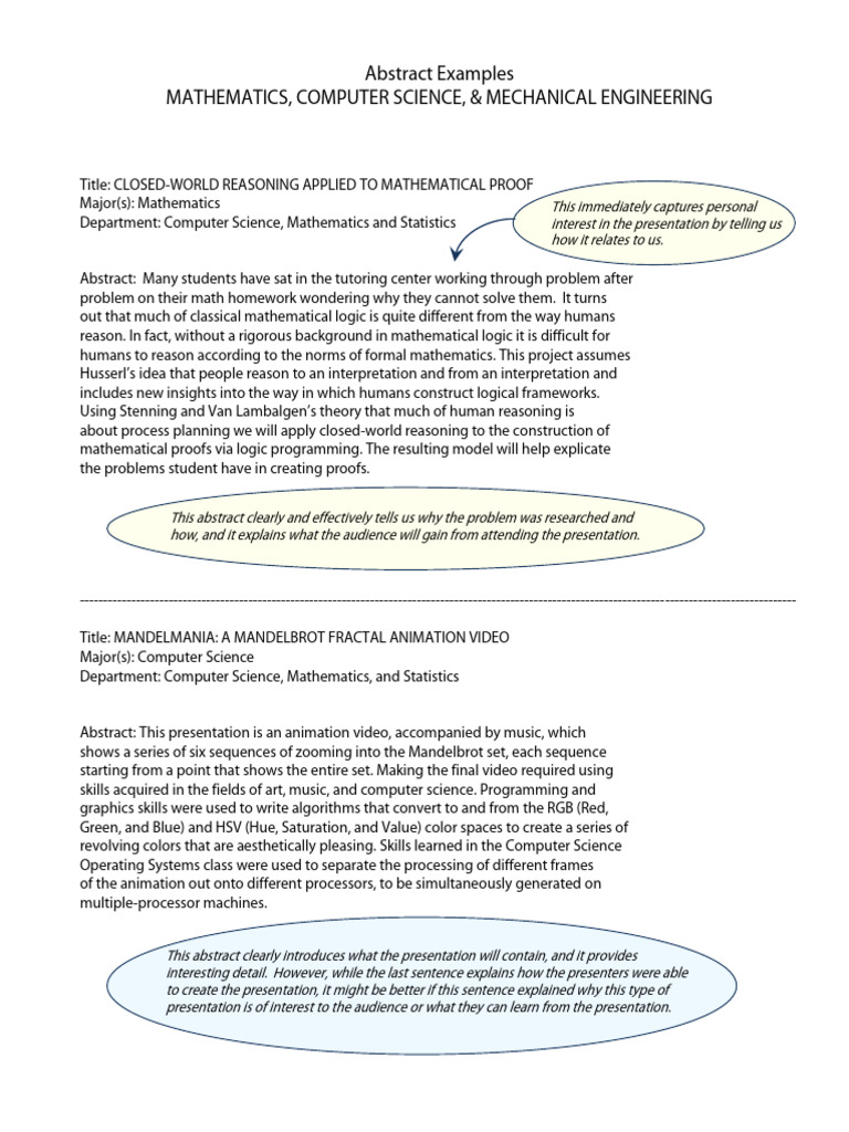 Math ComputerScience Statistics 2011abstractexamples | PDF | Mathematics | Computer Science