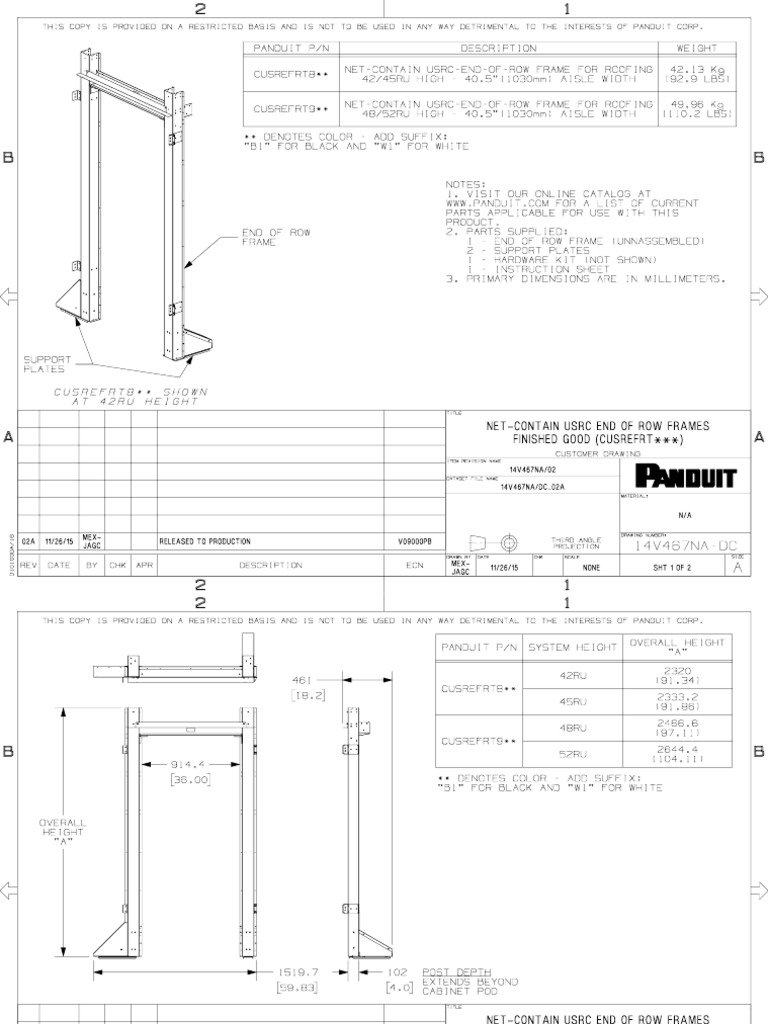 End of Row Frame Part Drawing | PDF