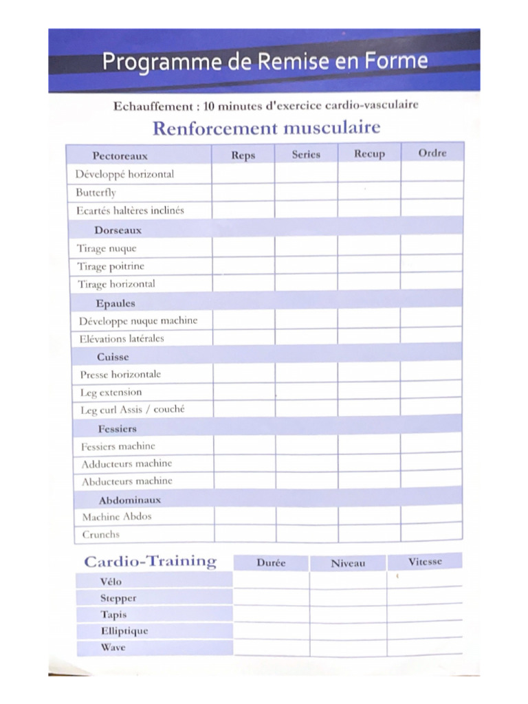 Programme de Remise en Forme | PDF