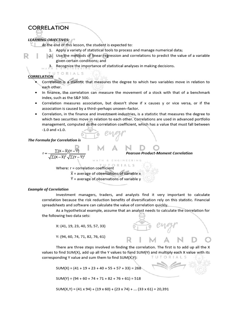 Correlation -p1 pearson product | PDF | Multivariate Statistics | Statistical Analysis