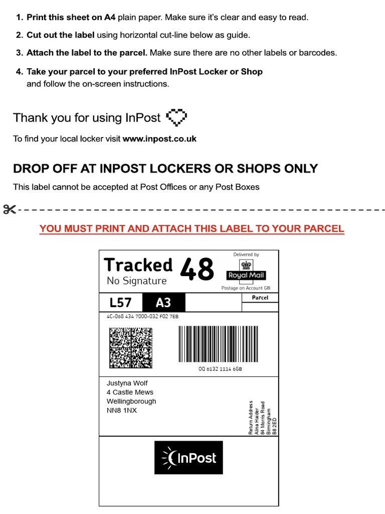 InPost Parcel Label Instructions | PDF