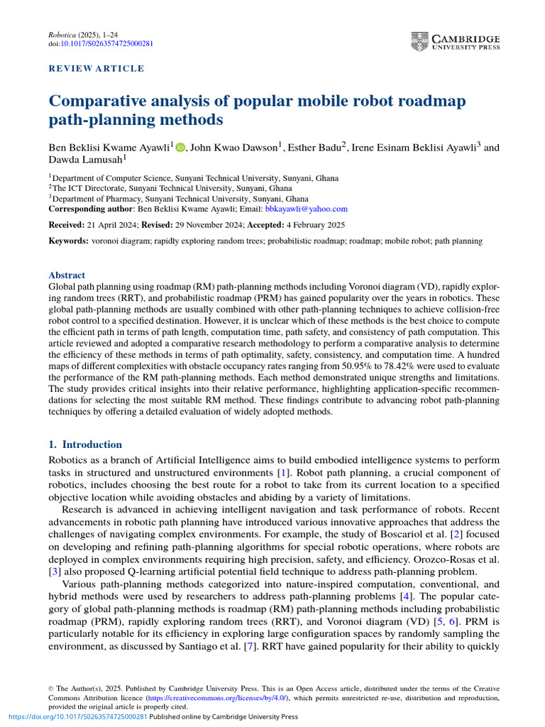 Comparative_analysis_of_popular_mobile_robot_roadm | PDF | Vertex (Graph Theory) | Applied ...