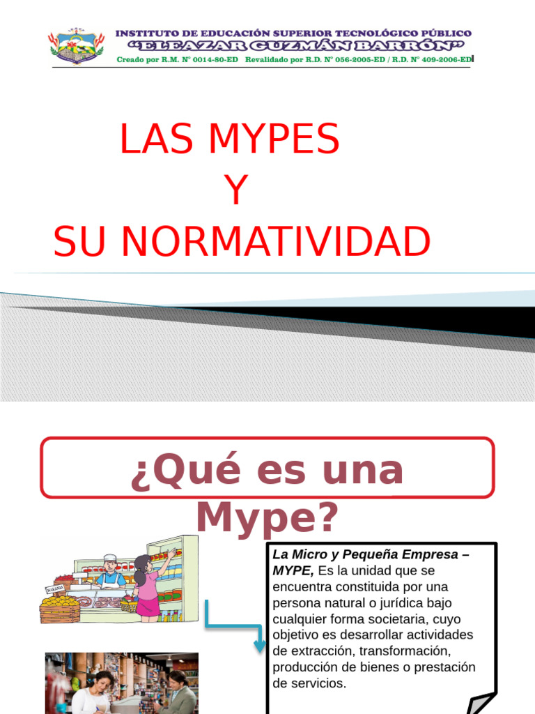 MYPES Y SU NORMATIVIDAD Sin Audio | PDF | Pequeñas y medianas empresas ...