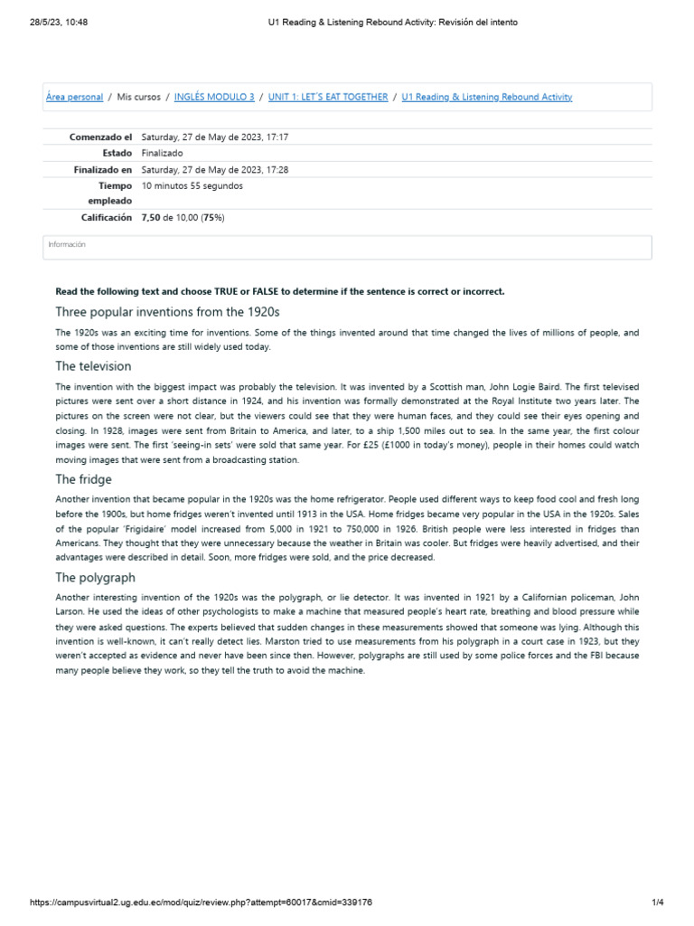 1920s Inventions: Quiz Review Activity | PDF | Polygraph