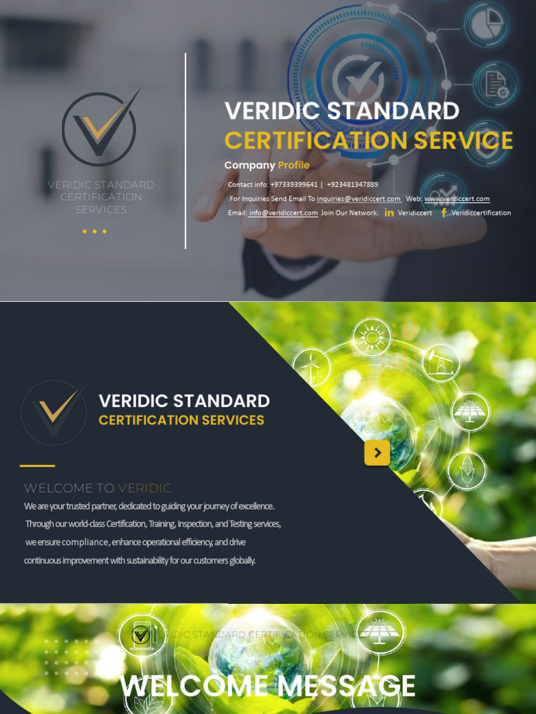 Veridic Standard Certification Overview | PDF | Safety | Audit