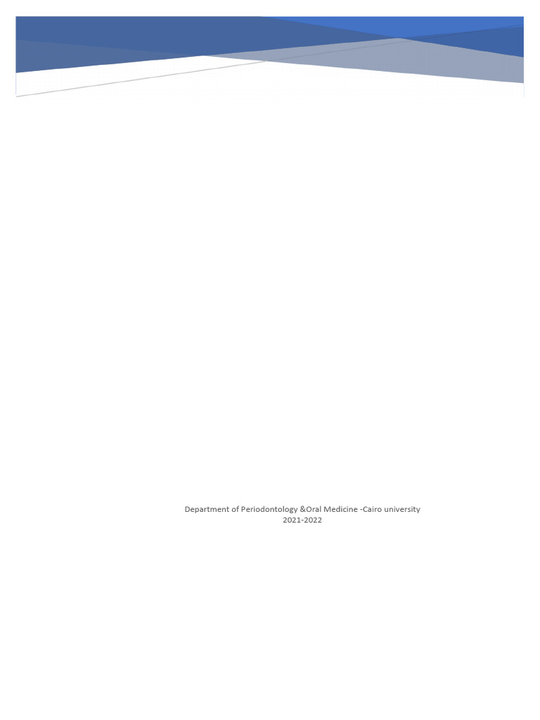 Periodontology (Part 2) 5th Year | PDF | Periodontology | Human Tooth