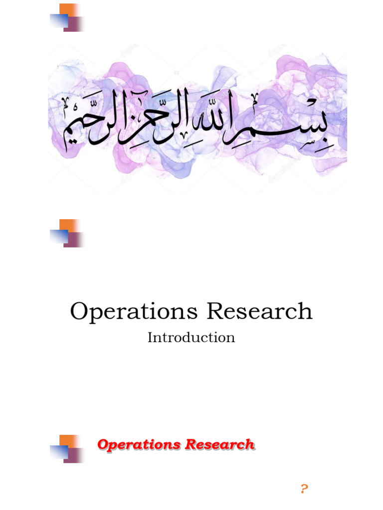 Operations Research Lec 01 | PDF | Mathematical Optimization | Operations Research