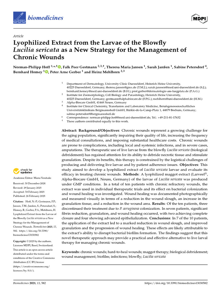 Larvae | PDF | Wound | Health Sciences