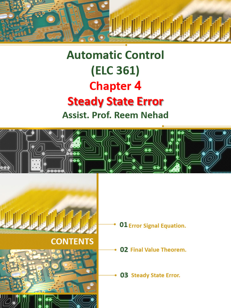 Steady State Error in Control Systems | PDF | Electronics | Computer ...
