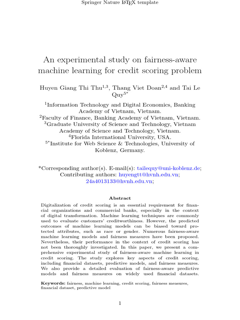 An Experimental Study On Fairness-Aware Machine Le | PDF | Applied Mathematics | Machine Learning