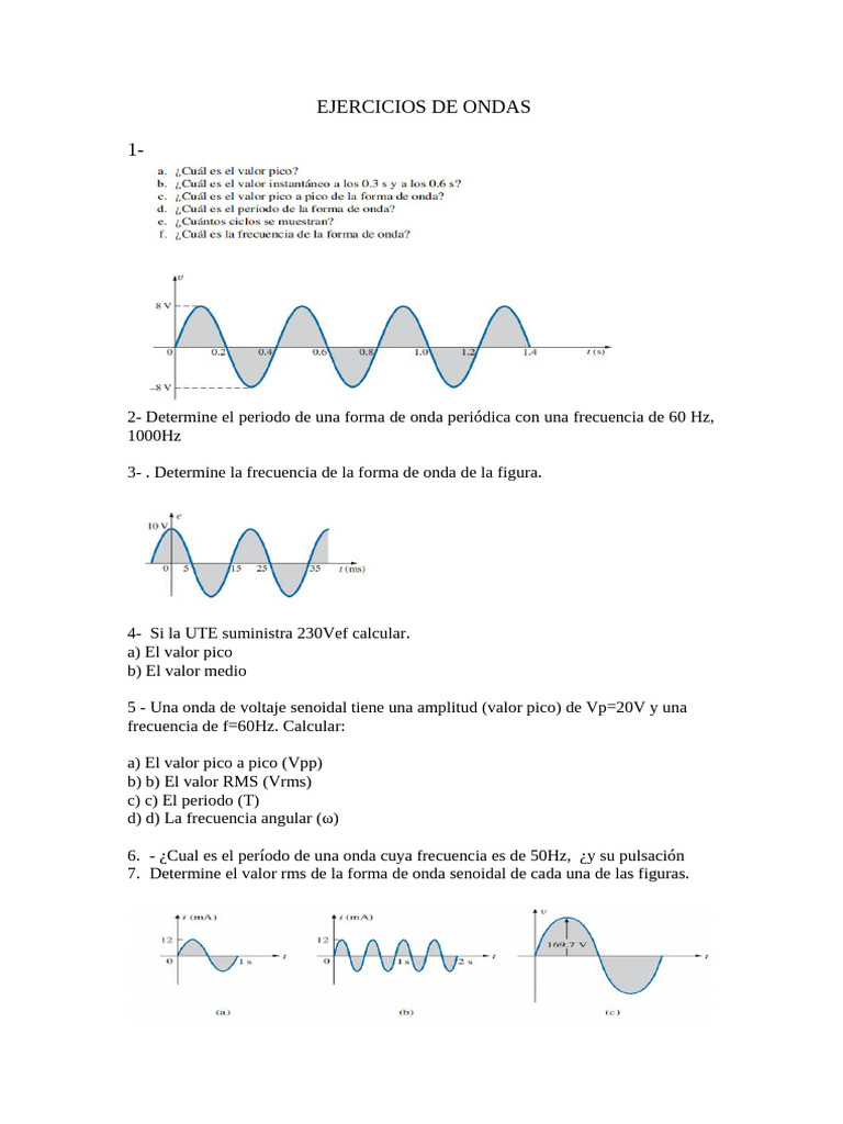EJERCICIOS DE ONDAS | PDF