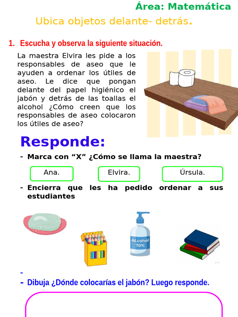 F. Ubica Objetos Delante - Detrás. | PDF