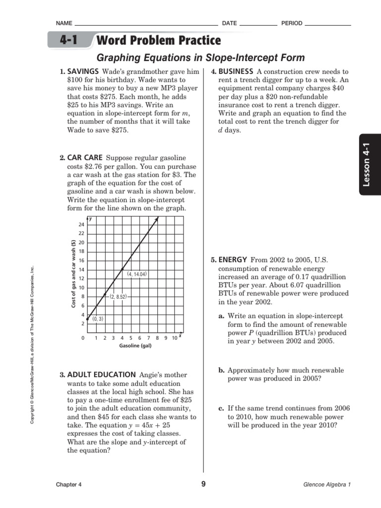 Linear Word Problems Packet with Answers | PDF