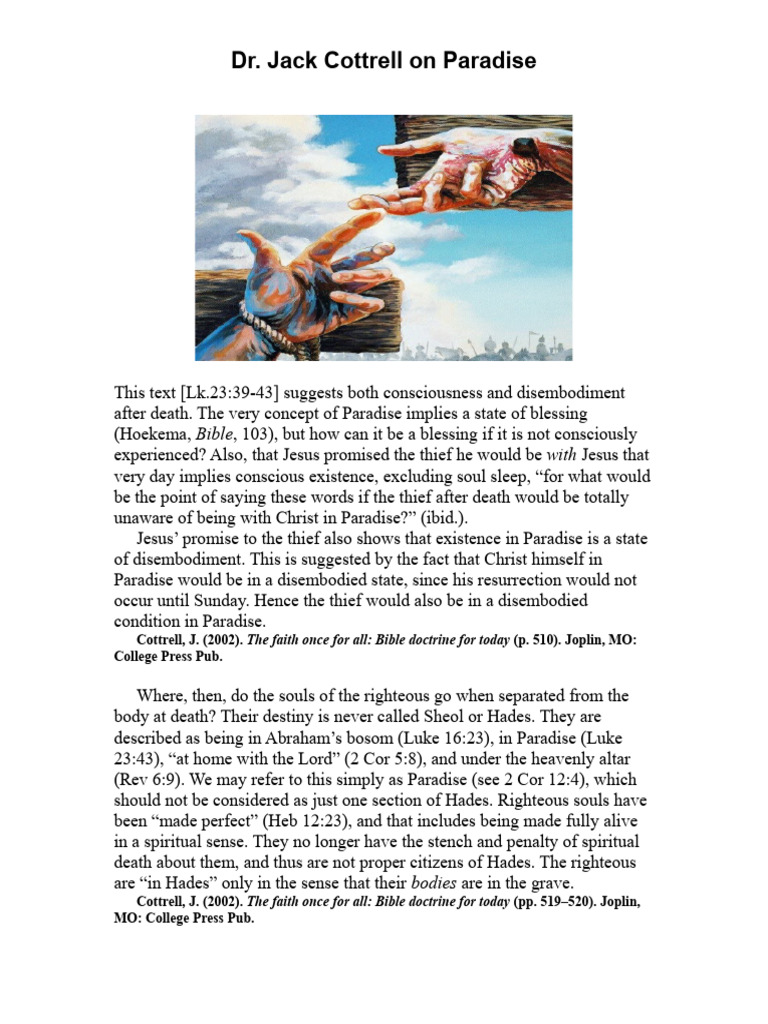 Jack Cottrell On Paradise | PDF | Glory (Religion) | Heaven