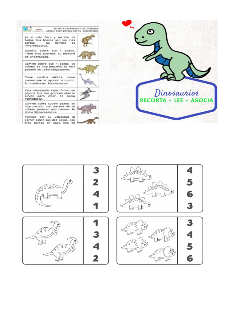 Los Numeros Con Los Dinosaurios | PDF