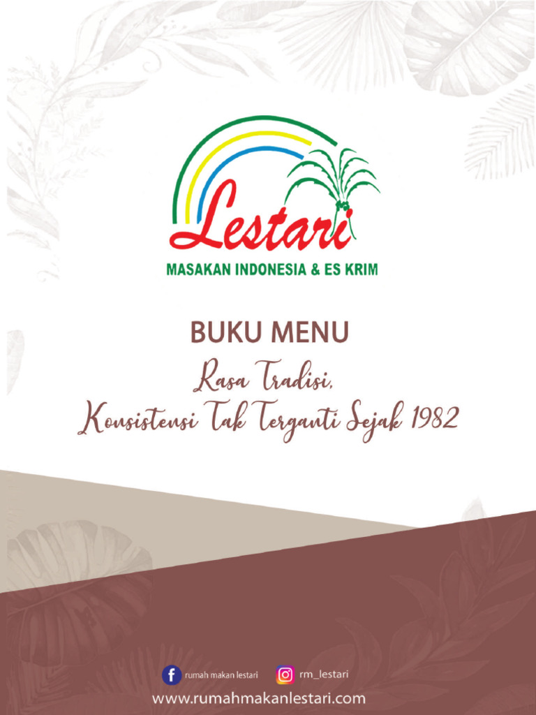 Menu Rumah Makan Lestari Jember [NEW] | PDF