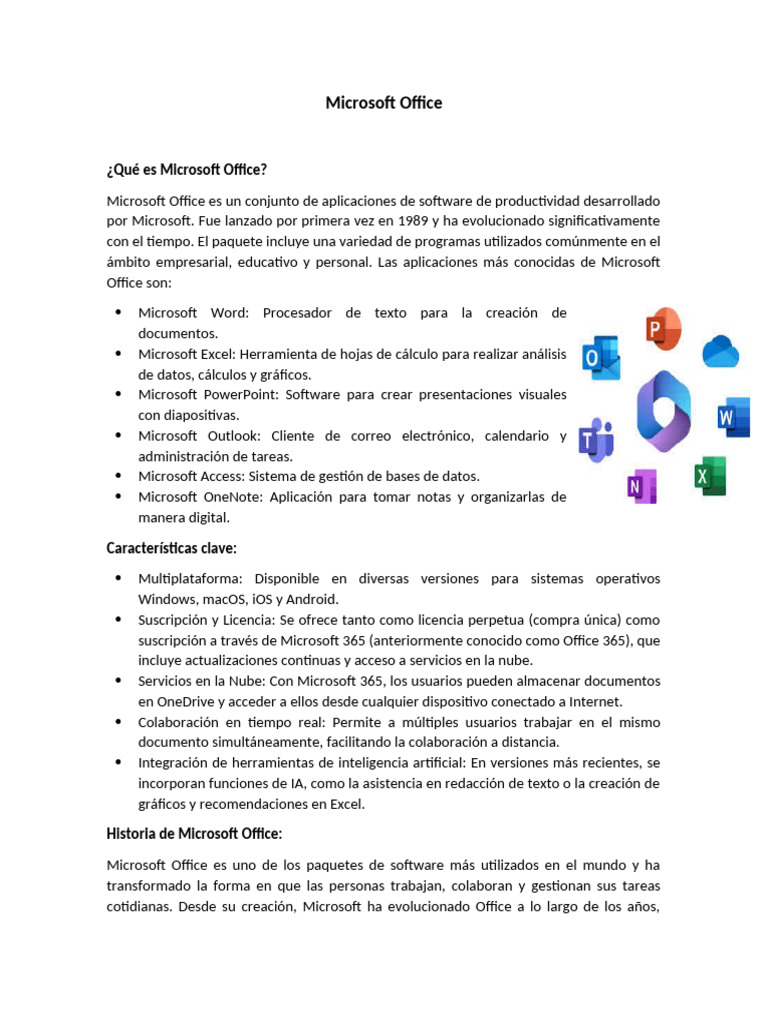 ¿Qué Es Microsoft Office? | PDF | Microsoft Office | Microsoft