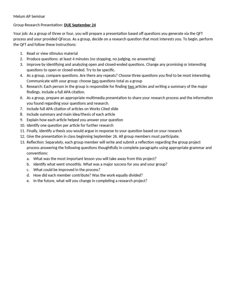September Group Research Project | PDF | Citation | Apa Style