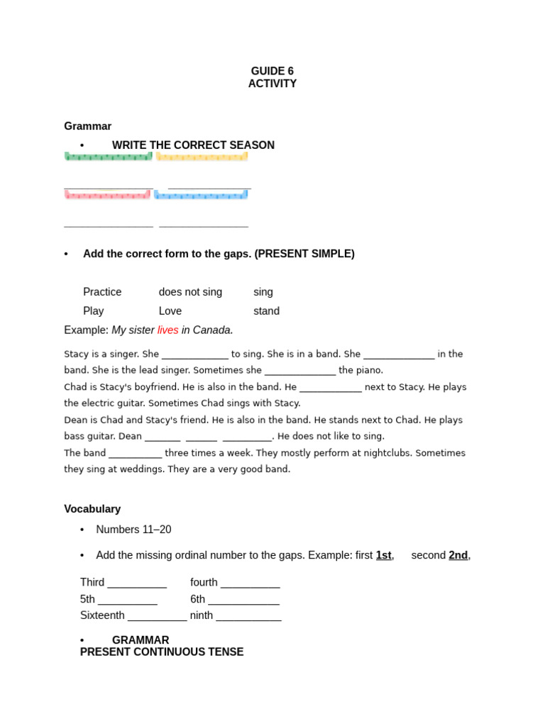 Present Simple and Continuous Practice | PDF