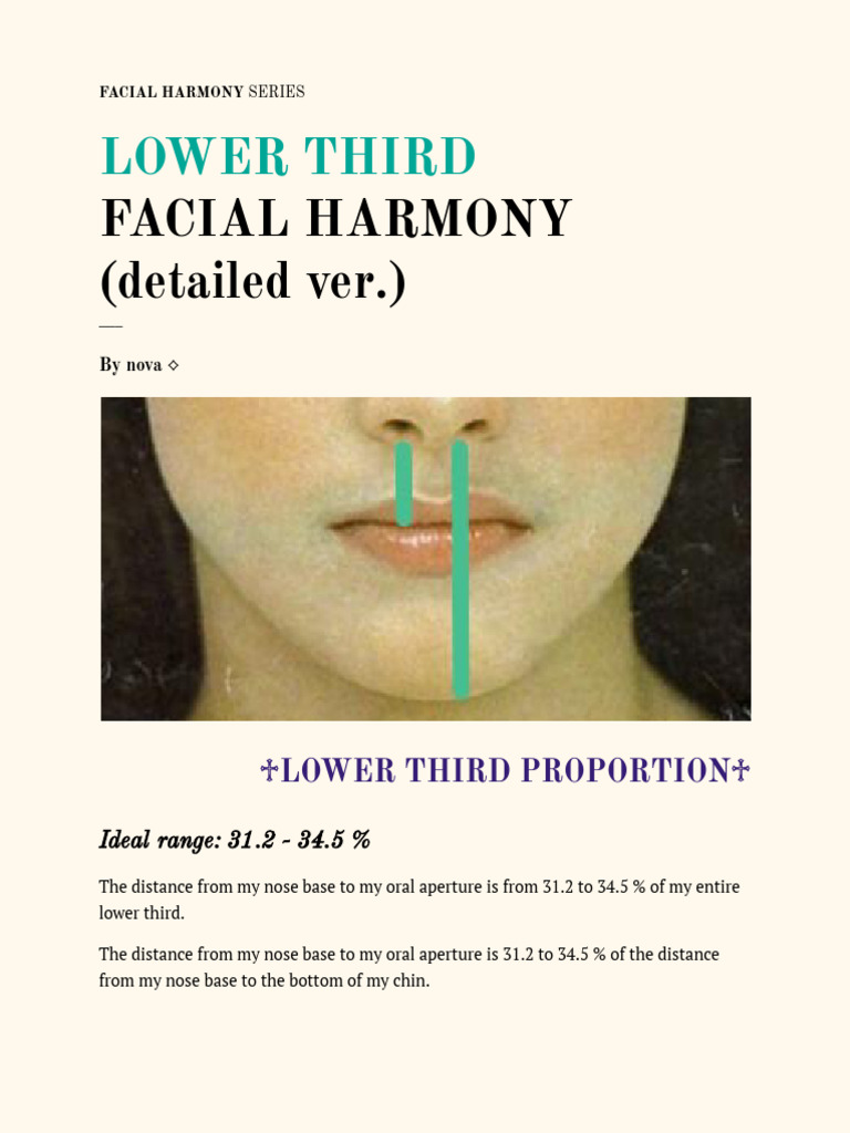 Lower Third Proportion (Detailed Ver.) | PDF | Lip | Human Nose