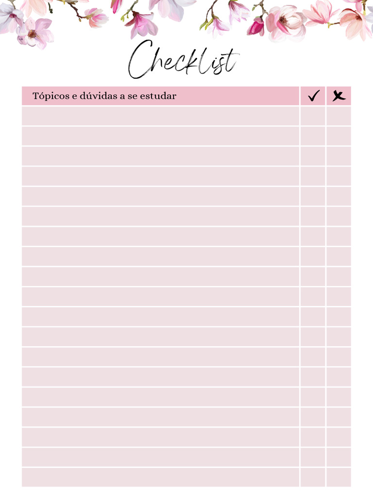 Checklist de Estudo e Dúvidas | PDF