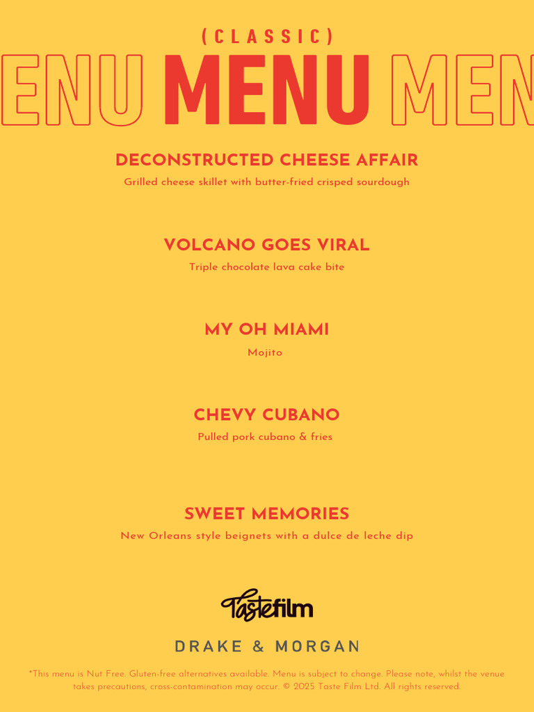 Classic Chef's Menu Overview | PDF
