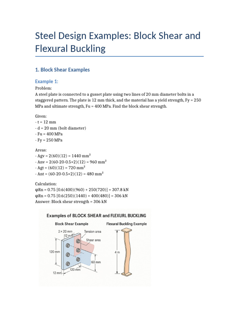 Steel Design Examples With Diagrams | PDF | Materials Science | Civil ...