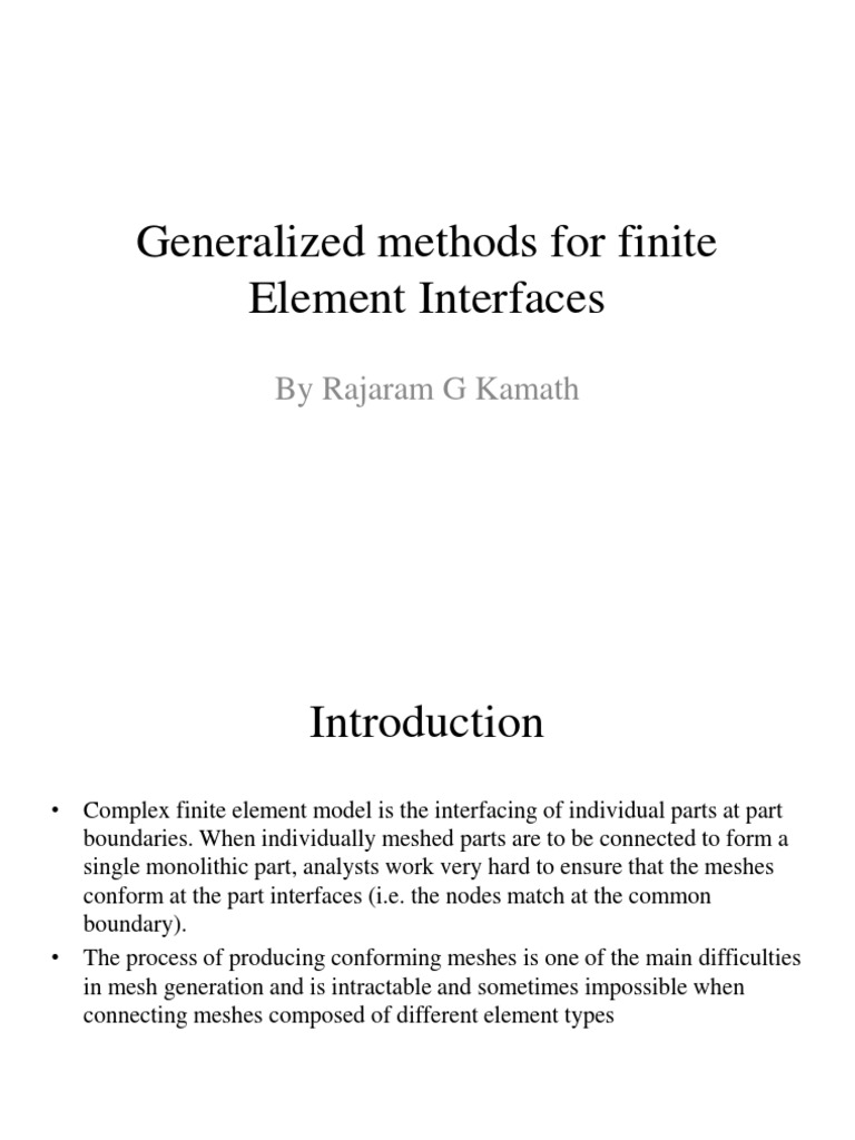 Generalized Methods For Finite Element Interfaces | PDF | Finite ...