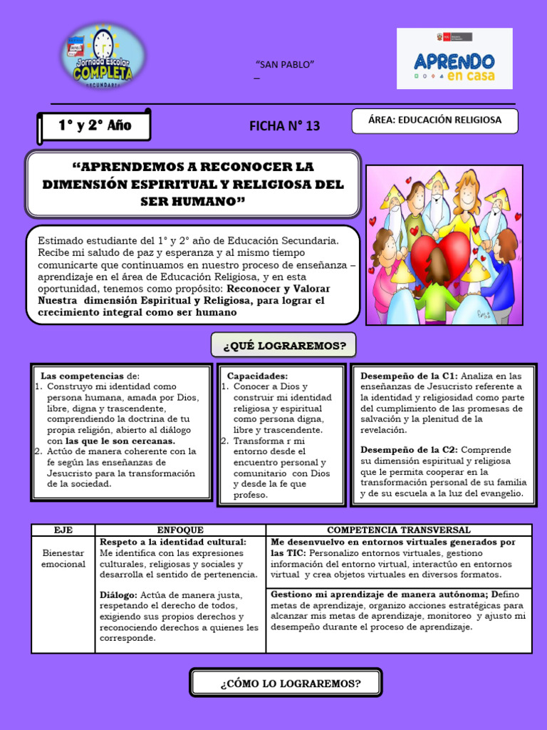 Dimensión Espiritual y Religiosa en Educación | PDF | Trinidad | Fe