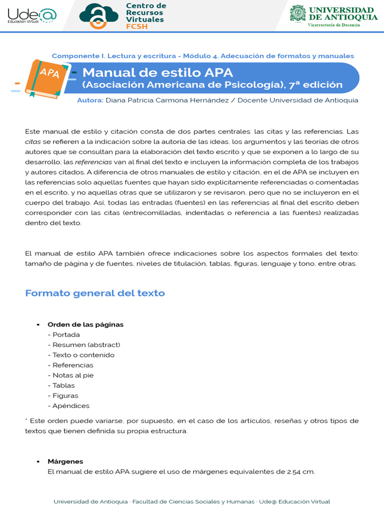 Guía de Estilo APA: Citas y Referencias | PDF | Estilo apa