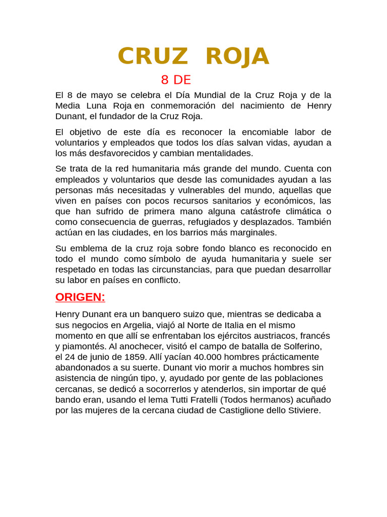 Cruz Roja | PDF