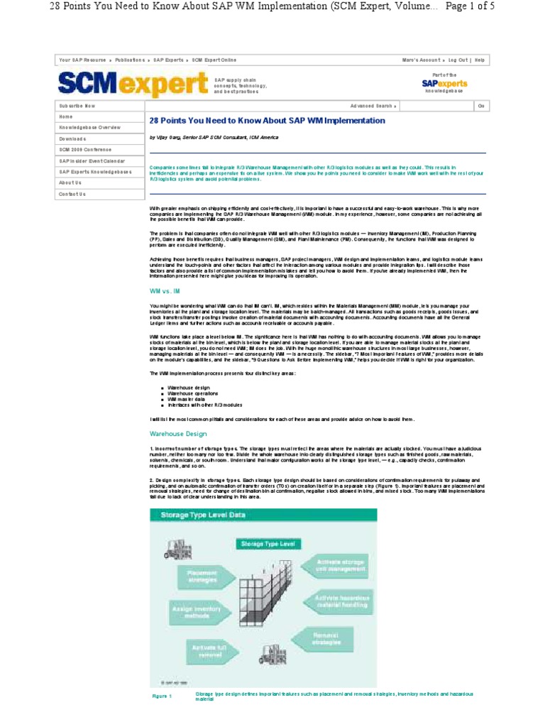 28 Points You Need To Know About SAP WM Implementation | PDF ...