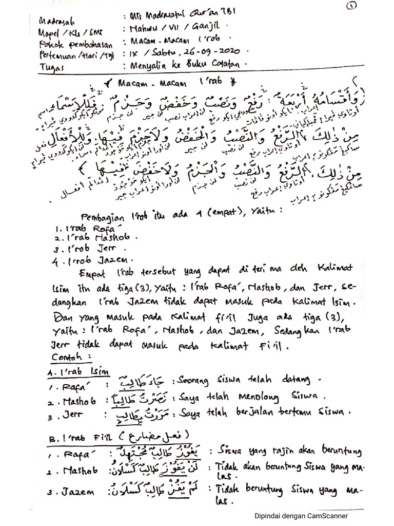 Nahwu kelas 7(5) | PDF