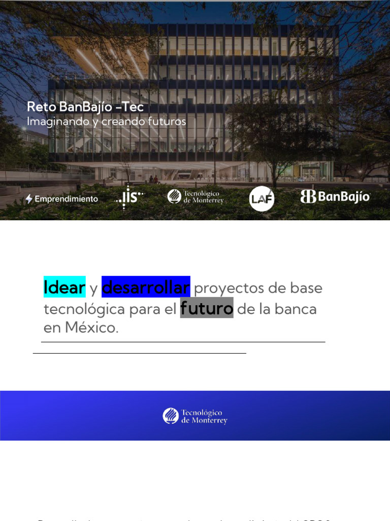 Reto BanBajío: Innovación Bancaria México | PDF | Presupuesto | Innovación