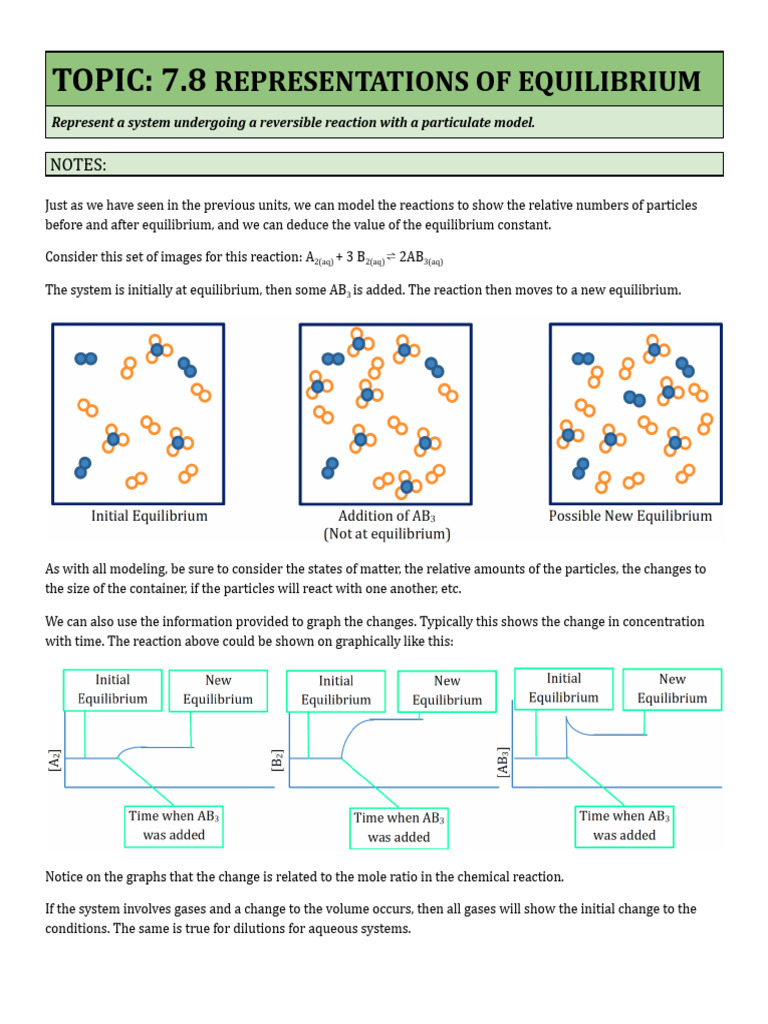 7.8 Representations of Equilibrium Key | PDF | Chemical Equilibrium ...