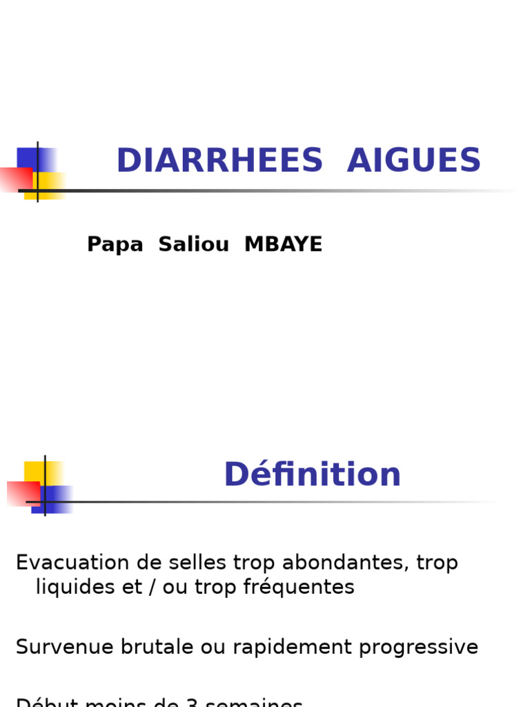 Diarrhées Aigües : Causes et Diagnostics | PDF | Intoxication ...