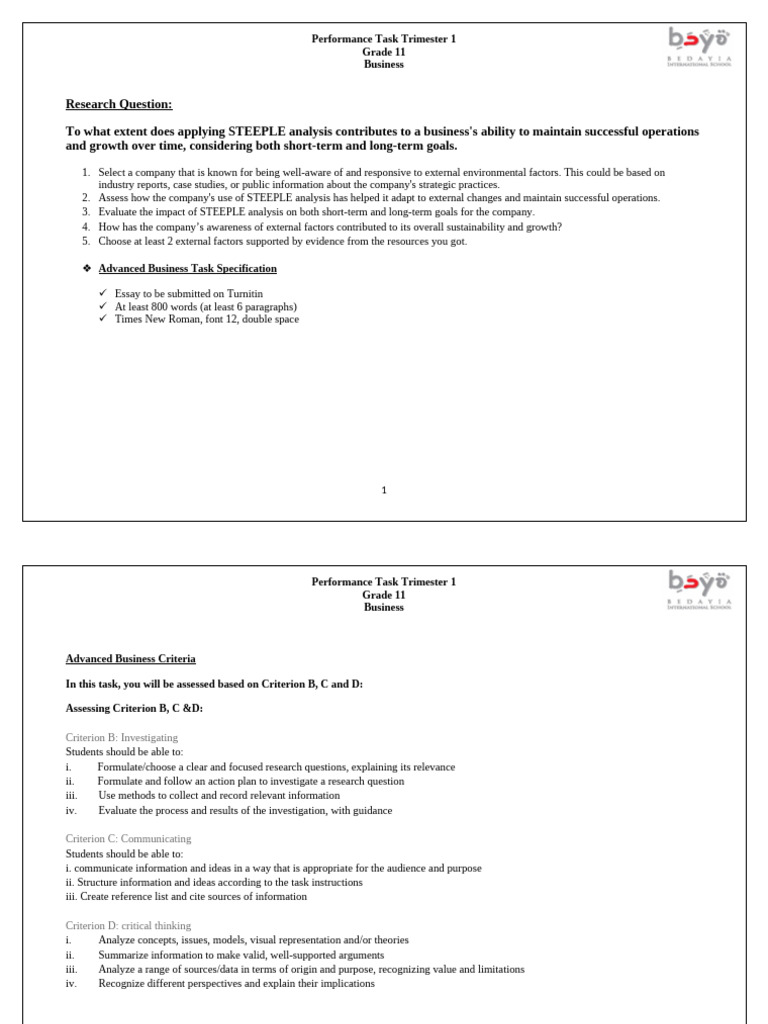 G11 Adv Business Tri 1 PT Updated | PDF | Critical Thinking | Information